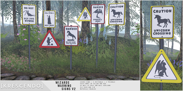 Second Life Marketplace - [Kres] Wizard's Warning Signs V2